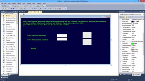 visual basic tutorial 2 how to make a simple calculator youtube