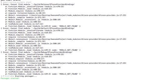 cannot find module build release dtraceproviderbindings · issue