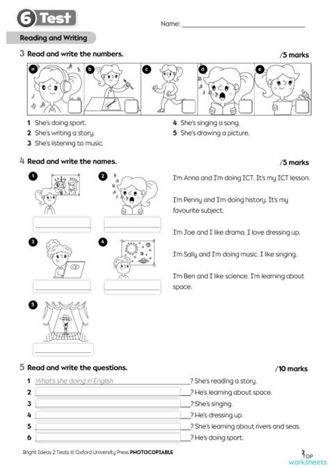 Bright Idea2 Unit 6 Test Page2 Interactive Worksheet Topworksheets
