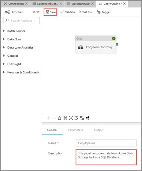 use the azure portal to create a data factory pipeline