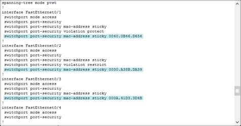 configure and troubleshoot port security