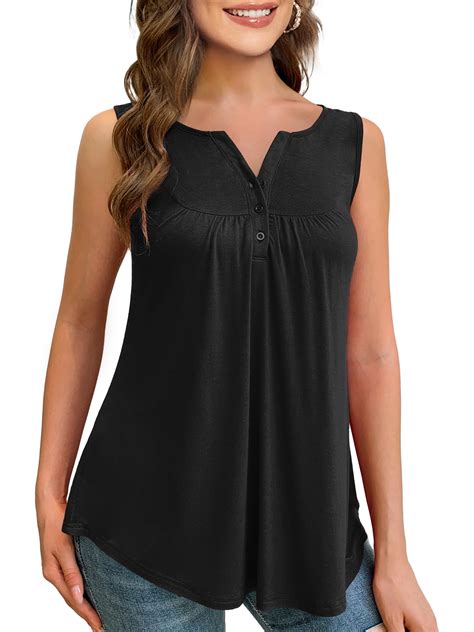 A Jesdani Womens Plus Size Tunic Tank Tops Sleeveless Casual Blouses M