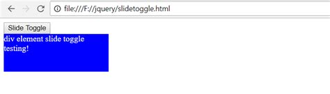 jquery slidetoggle method to show or hide the elements