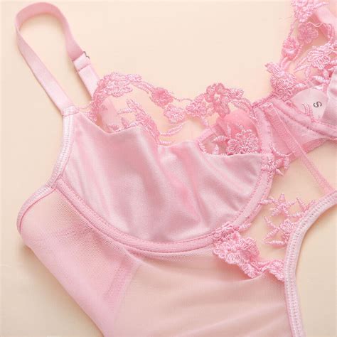 Lingerie Sexy Pour Femmes Dentelle Nuisette Soutien Gorge String