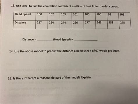 solved 13 use excel to find the correlation coefficient