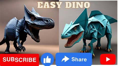 How To Make An Easy Origami Dinosaur Paper Dino Paper Crafts Youtube