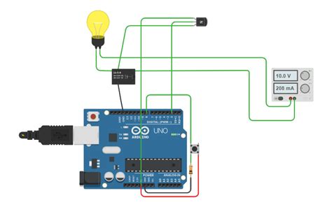 circuit design arduino relay button npn control tinkercad