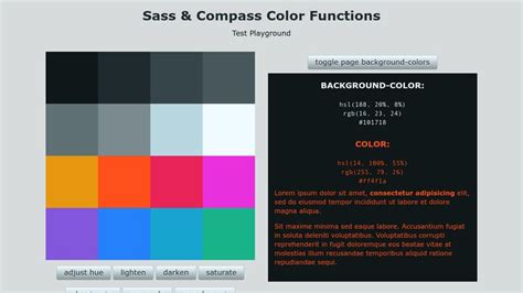 sass and compass color functions test playground