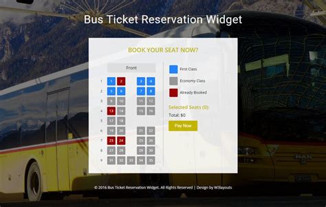 bus ticket reservation web template bus booking template w3layouts