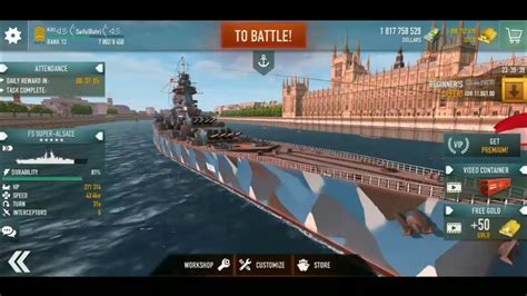 Battle Of Warships Fs Super Alsace Youtube