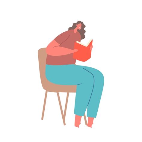 Premium Vector Education Or Hobby Concept Woman Sitting On Chair