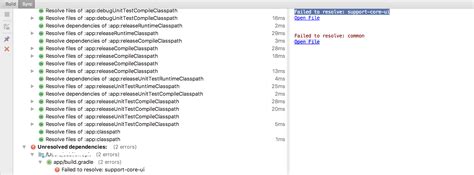gradle failed to resolve common and failed to resolve
