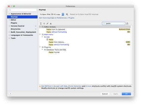 no paste keyboard shortcut for terminal ides support intellij
