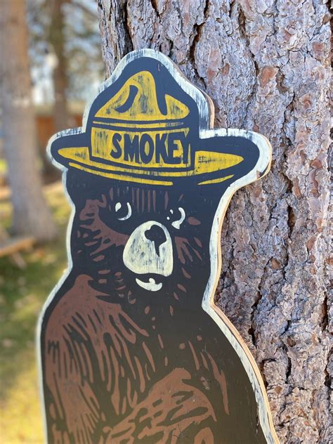 Smokey The Bear Sign Smokey The Bear Vintage Camper Decor Etsy