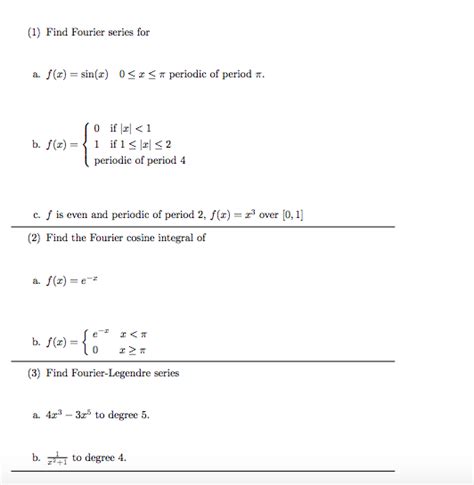 Solved Find Fourier Series For F X Sin X 0 Less Than Or