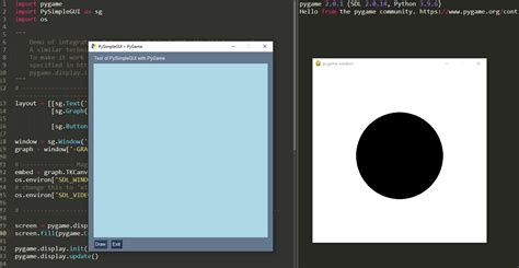 how to integrate pysimplegui with pygame python programming