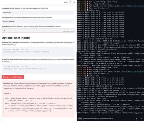 error mon exceptions webdriverexception although app