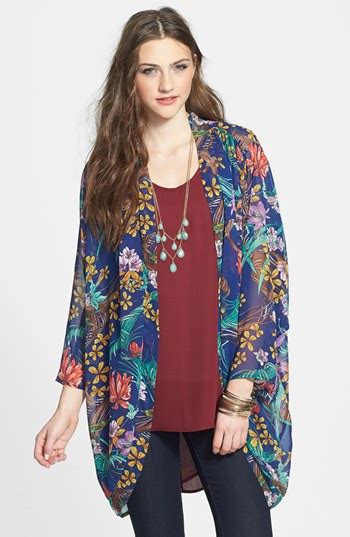 Navy Floral Kimono Hot And Delicious Floral Chiffon Kimono Jacket Royal