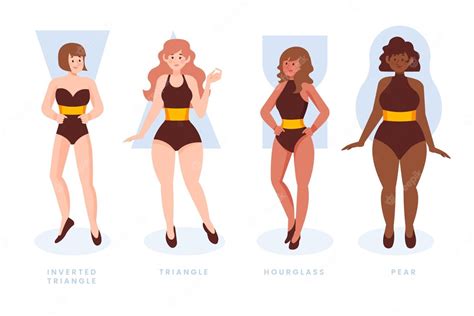 Premium Vector Hand Drawn Types Of Female Body Shapes