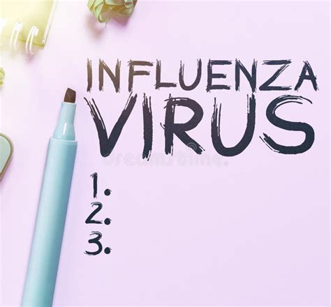 Signo Que Muestra El Virus Influenza Enfoque Empresarial Y Enfermedad