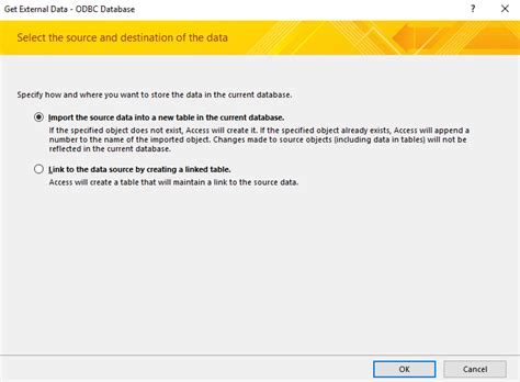 how to import a sql server database into access 2016