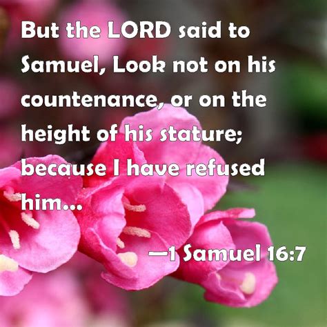 1 Samuel 16 7 But The Lord Said To Samuel Look Not On His Countenance