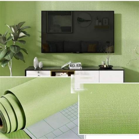 Jual Grosir Wallpaper Stiker Dinding Polos Hijau Biru Hitam Kuning