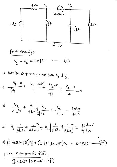 [solved] using nodal analysis calculate v1 and v2 in the circuit shown