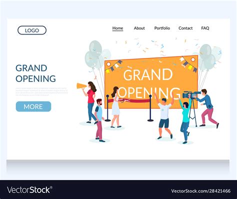 grand opening website landing page design vector image