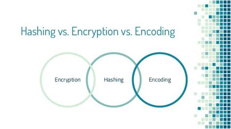 hashing vs encryption vs encoding
