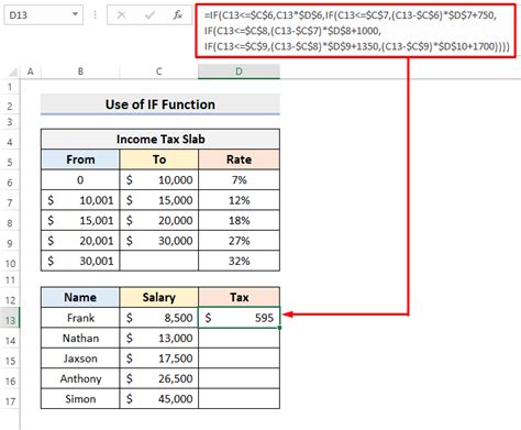 how to calculate income tax in excel using if function with easy steps