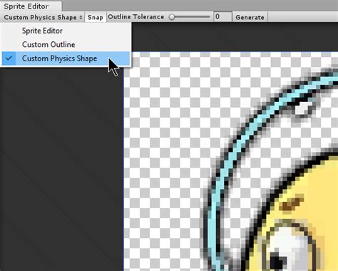 unity manual sprite editor custom physics shape