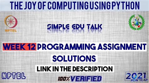 nptel the joy of computing using python week 12 all 3 programming