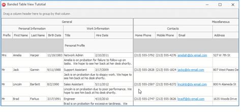 banded table view tutorial vcl devexpress documentation