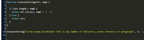 how to truncate text in javascript code example