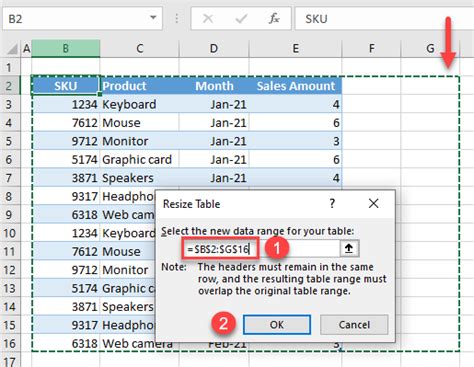 how to add a column and resize extend a table in excel automate excel