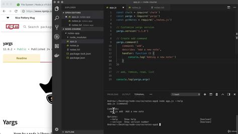 argument parsing with yargs part i [the complete node js developer