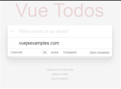 vue js todomvc example vue js examples