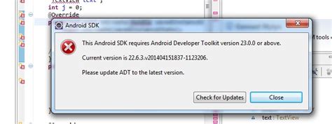 solusi this android sdk requires android developer toolkit version