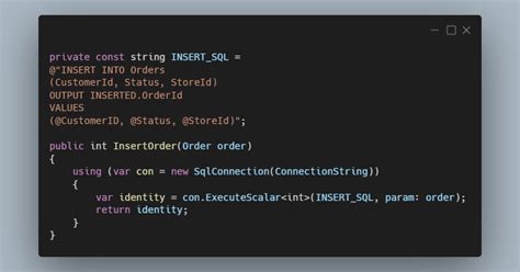 c get inserted identity value with dapper makolyte
