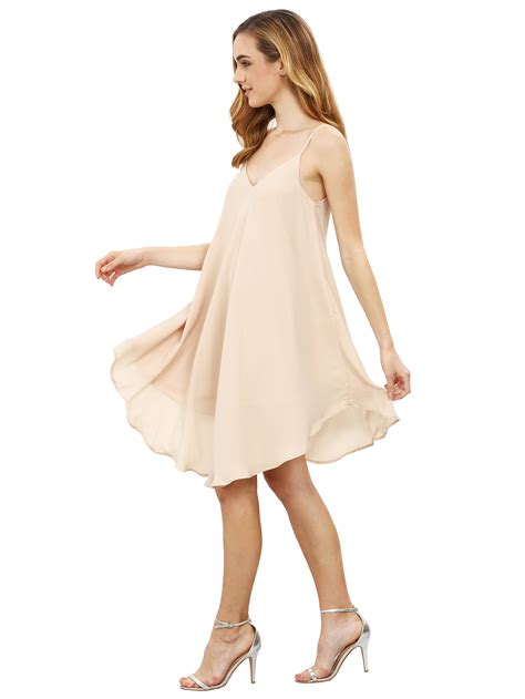 Spaghetti Strap Asymmetrical Shift Dress Sundresses Shein Sheinside