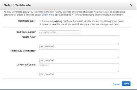 amazon web services aws set ssl on load balancer listener