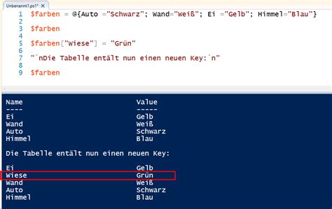 hashtable in powershell erzeugen elemente hinzufügen löschen