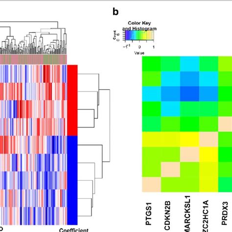 The Heatmap Of Selected 9 Gene Signature And The Correlation Map Of