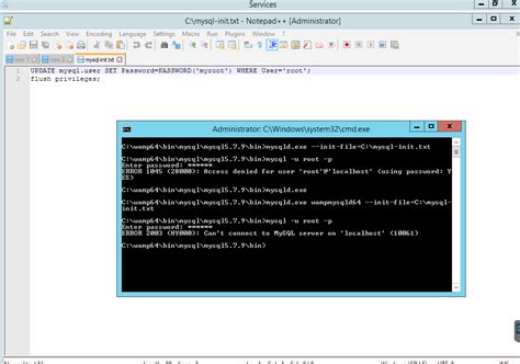 wamp mysql root password reset not working stack overflow