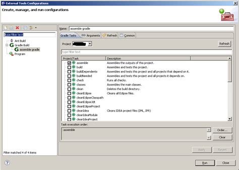 run gradle assemble from eclipse stack overflow
