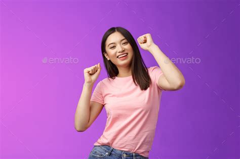 Joyful Glamour Asian Attractive Girl Having Fun Enjoy Awesome Party