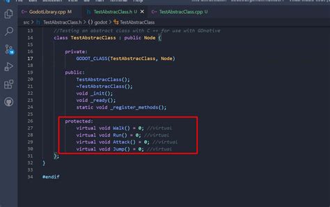 godot engine c and gdnative how to use abstract classes data