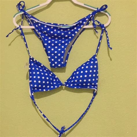 Source Unknown Swim Polka Dot Bikini Swim Suit With Ties Poshmark