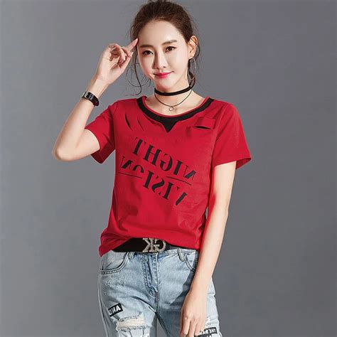 Bobokateer Letter Cotton T Shirt Women T Shirt Print Summer Tee Shirt